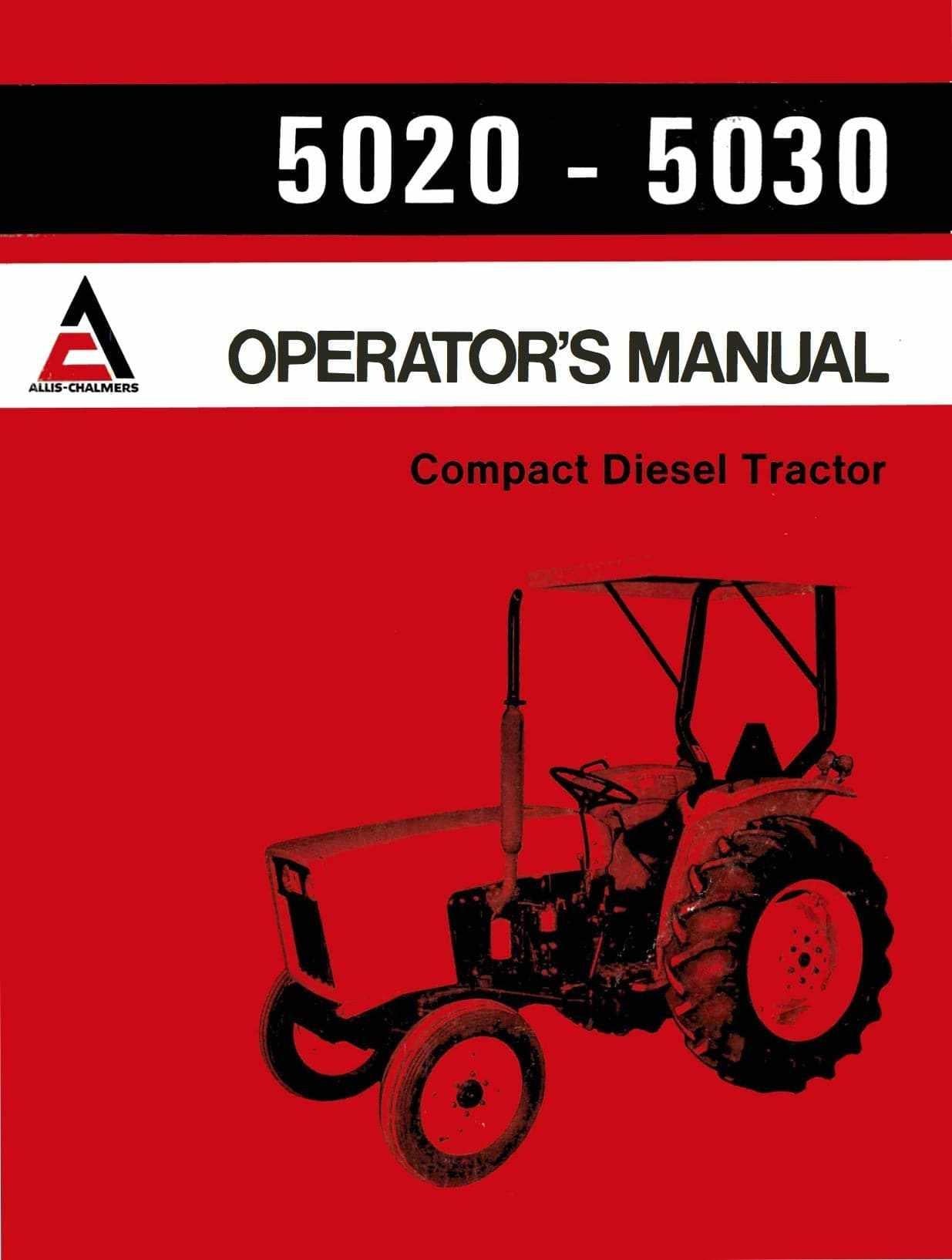 Allis-Chalmers 5020 - 5030 Compact Diesel Tractor Operator's Manual ...