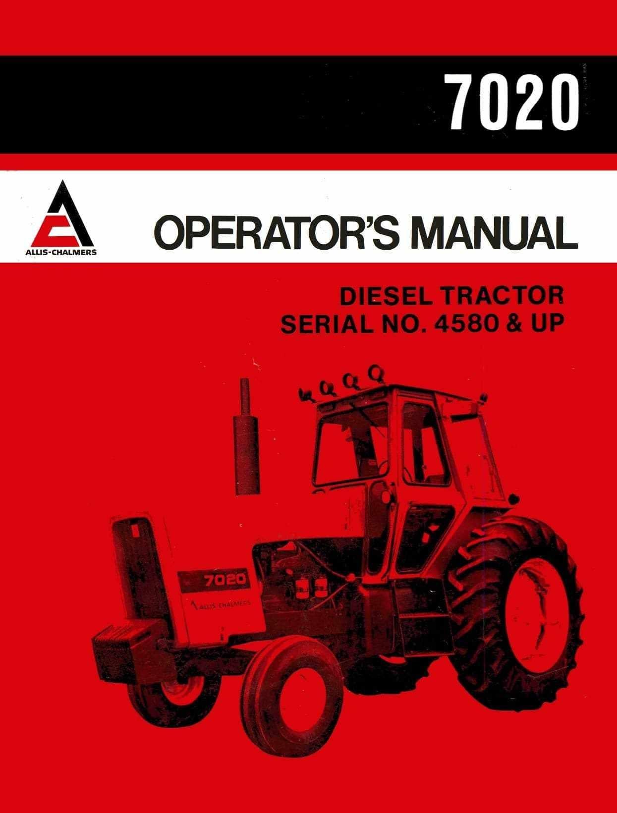 Allis-Chalmers 7020 Diesel Tractor - Operator's Manual – Ag Manuals ...
