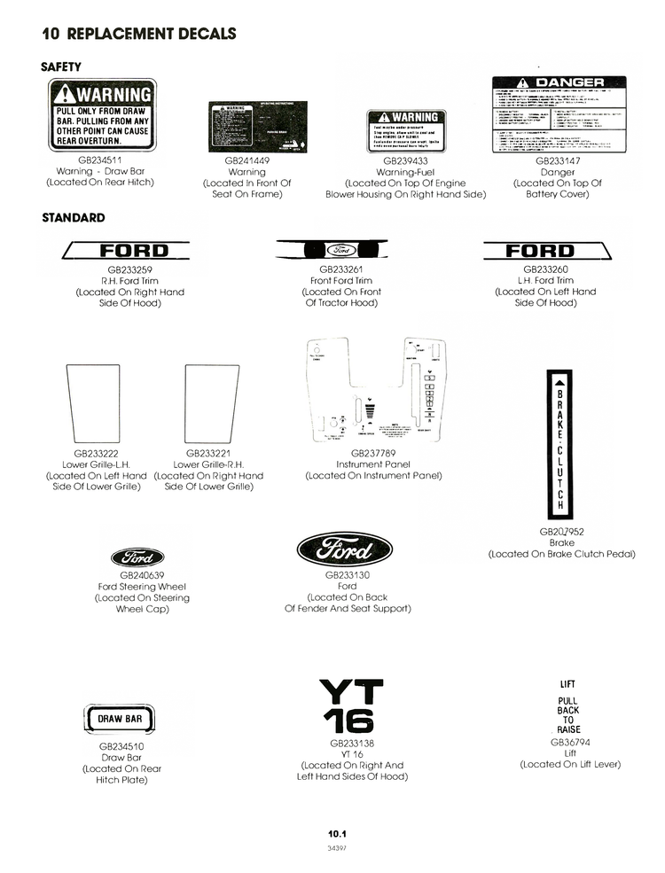 Ford YT 16 Yard Tractor Operator's Manual - Ag Manuals, LLC - A ...